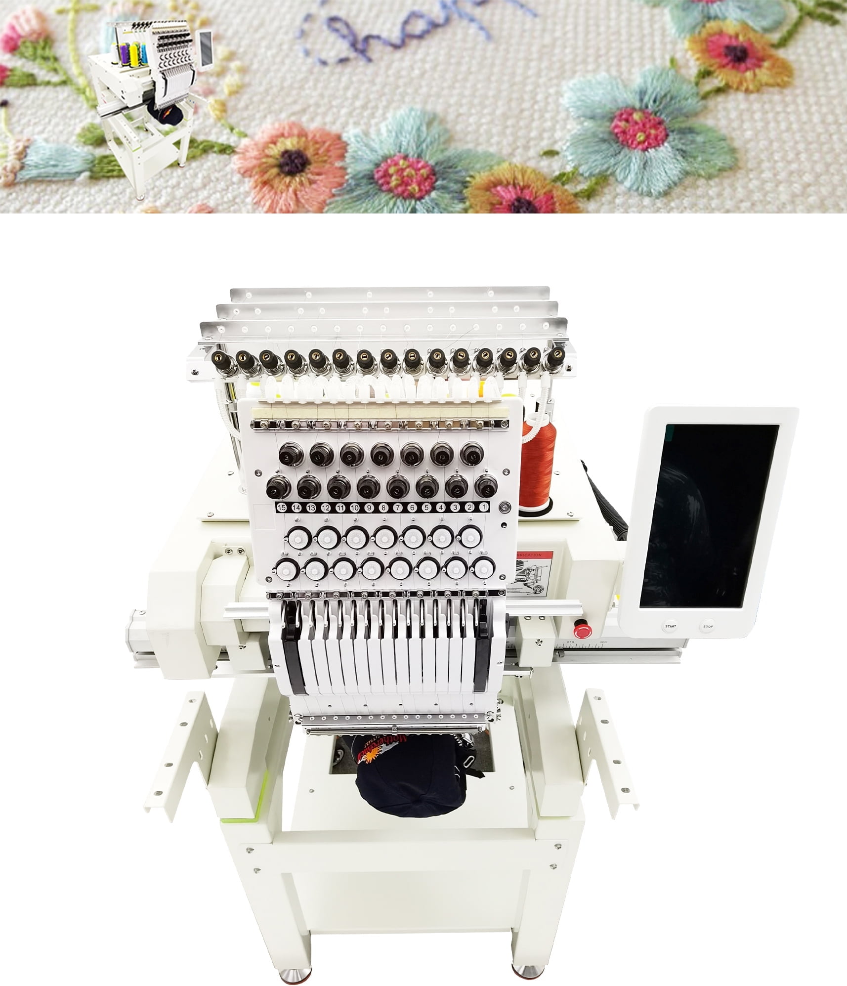 Single Head 15 Needle Commercial Automatic Embroidery Machine - Walmart.com