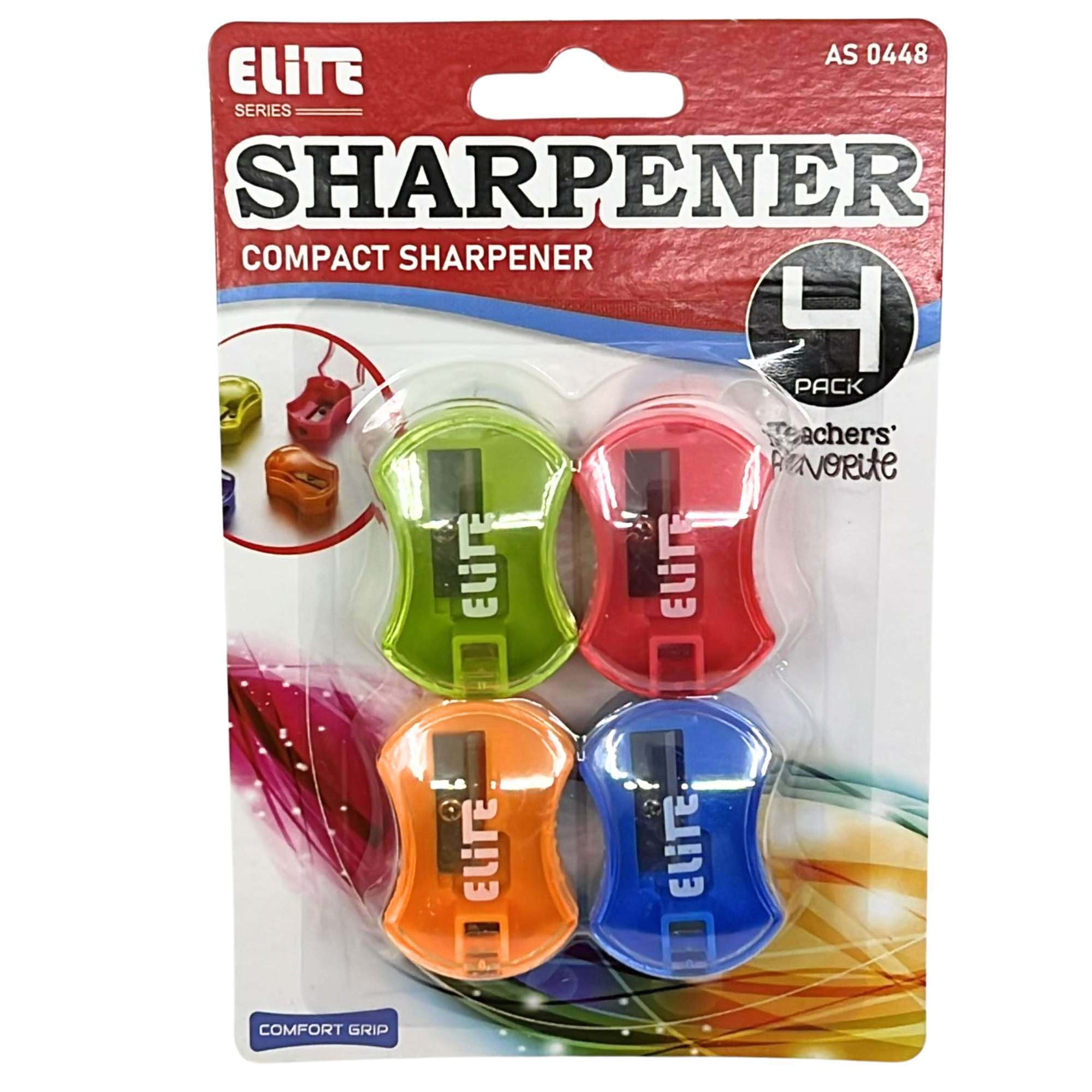 Single Hole Assorted Color Compact Pencil Sharpeners: 4CT - Walmart.com