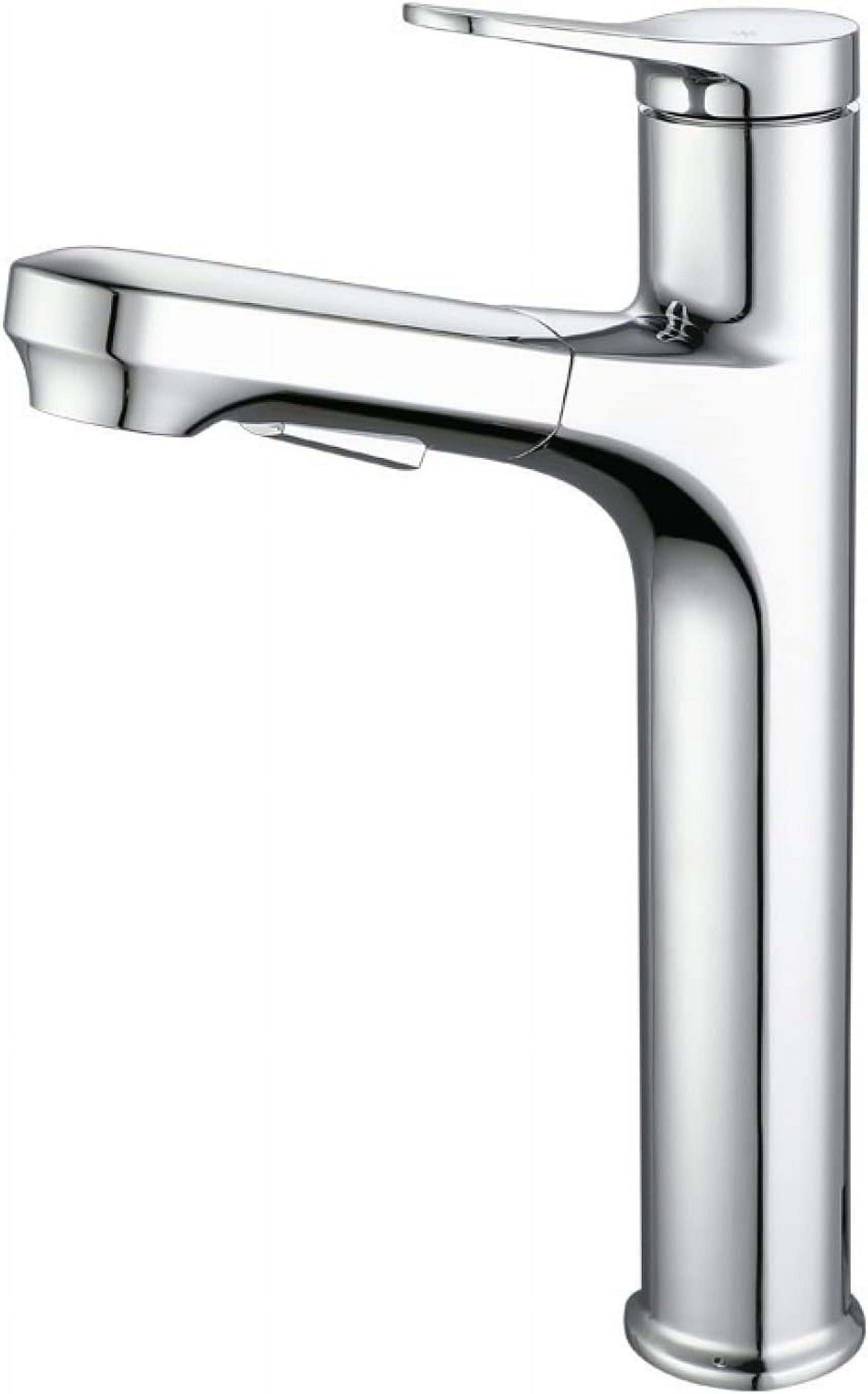 Single Hole Bathroom Faucet with Pull Out Sprayer Dual Mode Basin Mixer ...