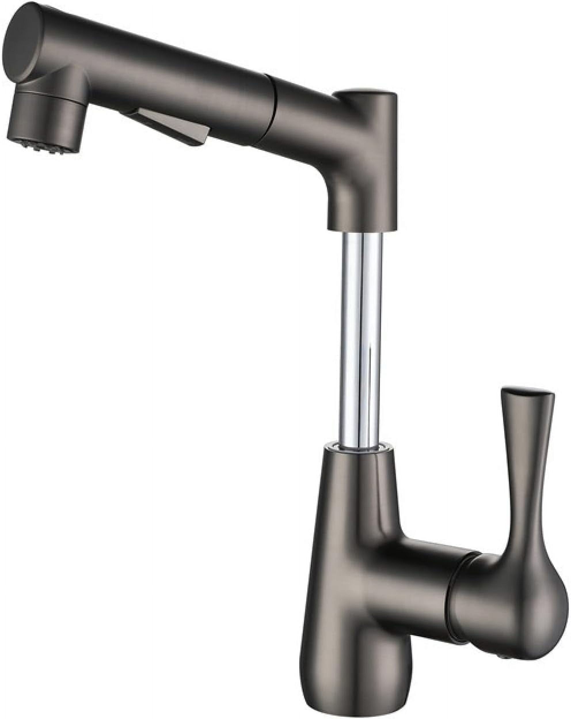Single Hole Bathroom Faucet with Pull Out Sprayer Dual Mode Mixer Tap ...