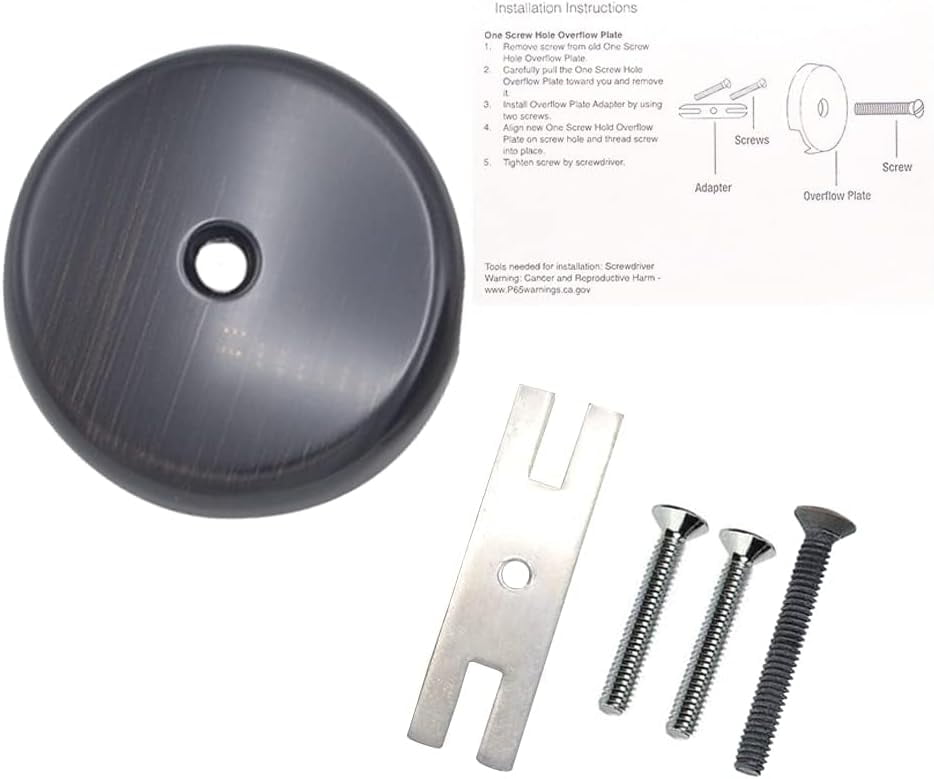 Single Hole Bathtub Drain Overflow Plate/Tub Overflow Drain Ccover with ...