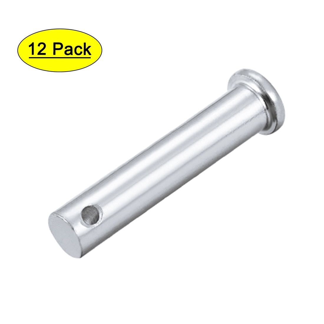 Single Hole Clevis Pins -10mm x 50mm Flat Head Zinc-Plating Solid Steel ...