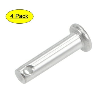 Uxcell M5x60mm Flat Head Metal Round Clevis Pins Fastener Silver Tone ...