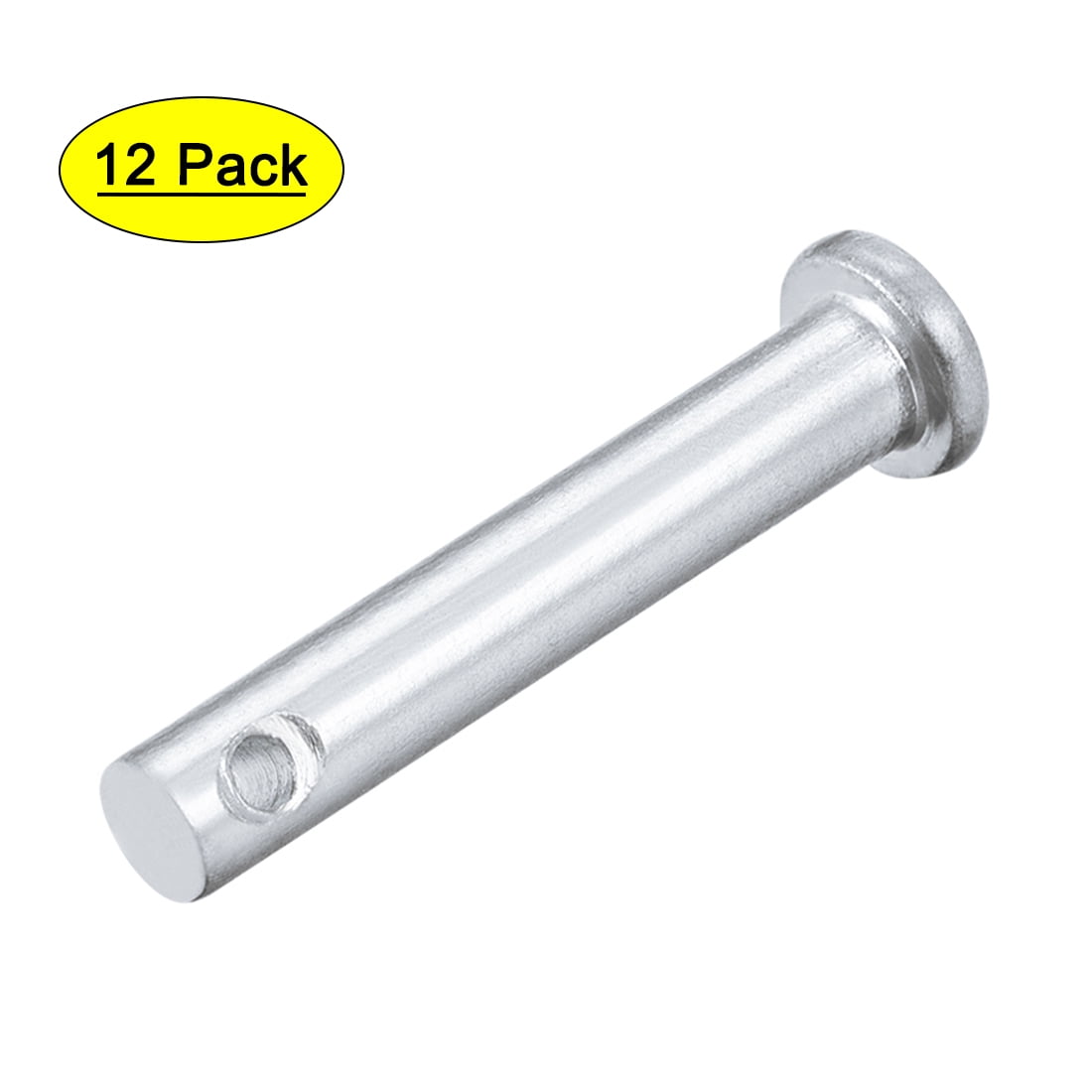 Single Hole Clevis Pins -6mm x 35mm Flat Head Zinc-Plating Solid Steel ...