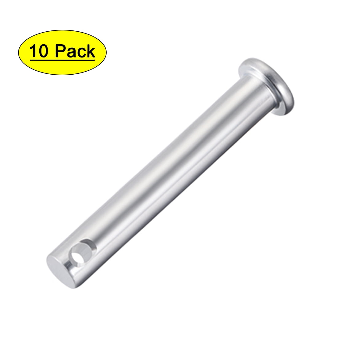 Single Hole Clevis Pins,8mm x 50mm Flat Head Zinc-Plating Steel 10Pcs ...