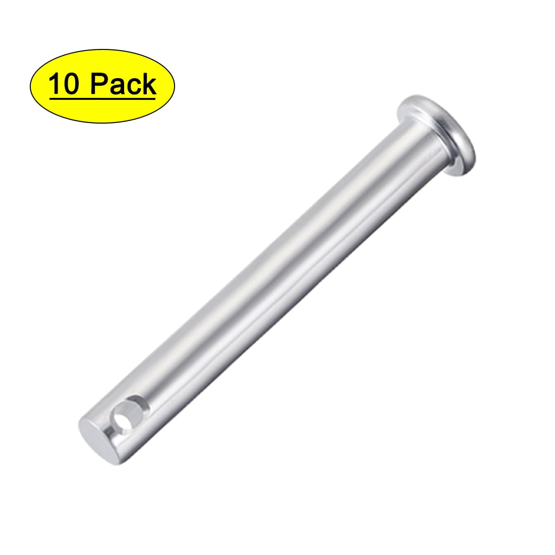 Single Hole Clevis Pins,8mm x 60mm Flat Head Zinc-Plating Steel 10Pcs ...