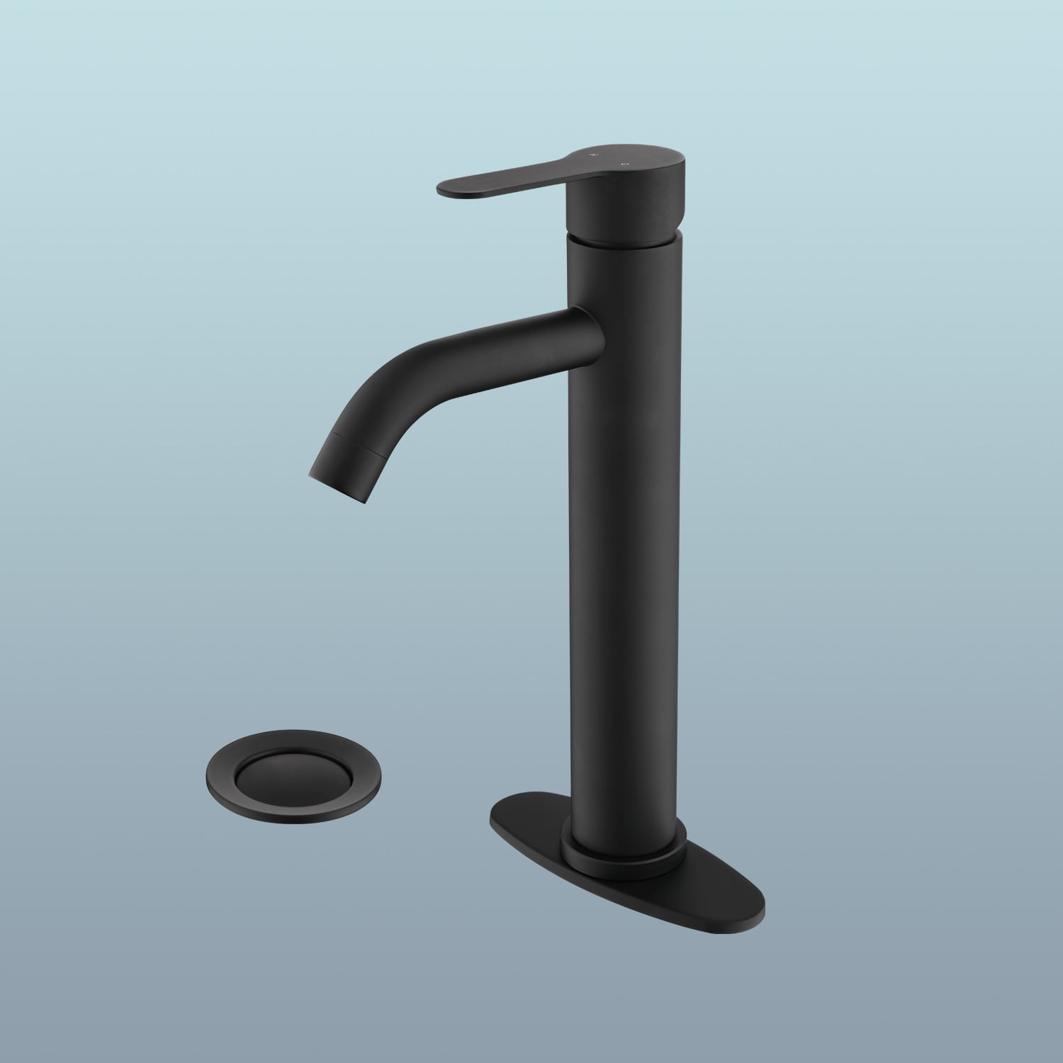 Single Hole Single Handle Bathroom Sink Faucet,with Water Supply Line and Metal Pop Up Drain ...