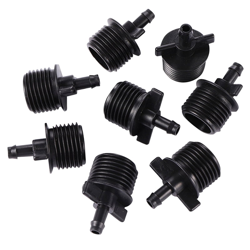 Single Hook 4 Points External Thread Black Connector Garden Irrigation ...