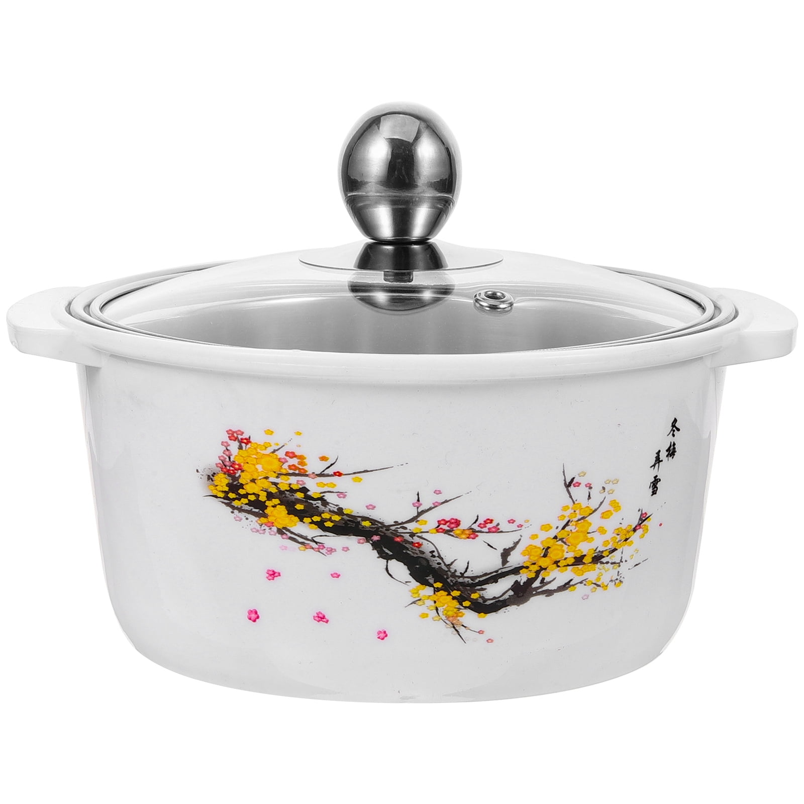 ONAPARTER Single Hot Pot with Lid Mini Heater Steel Soup Stainless Milk ...