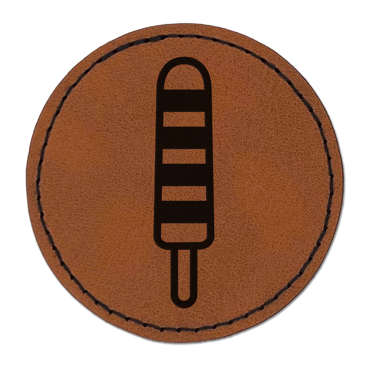 Single Ice Cream Bar Frozen Treat Popsicle 2.5" Faux Leather Round ...