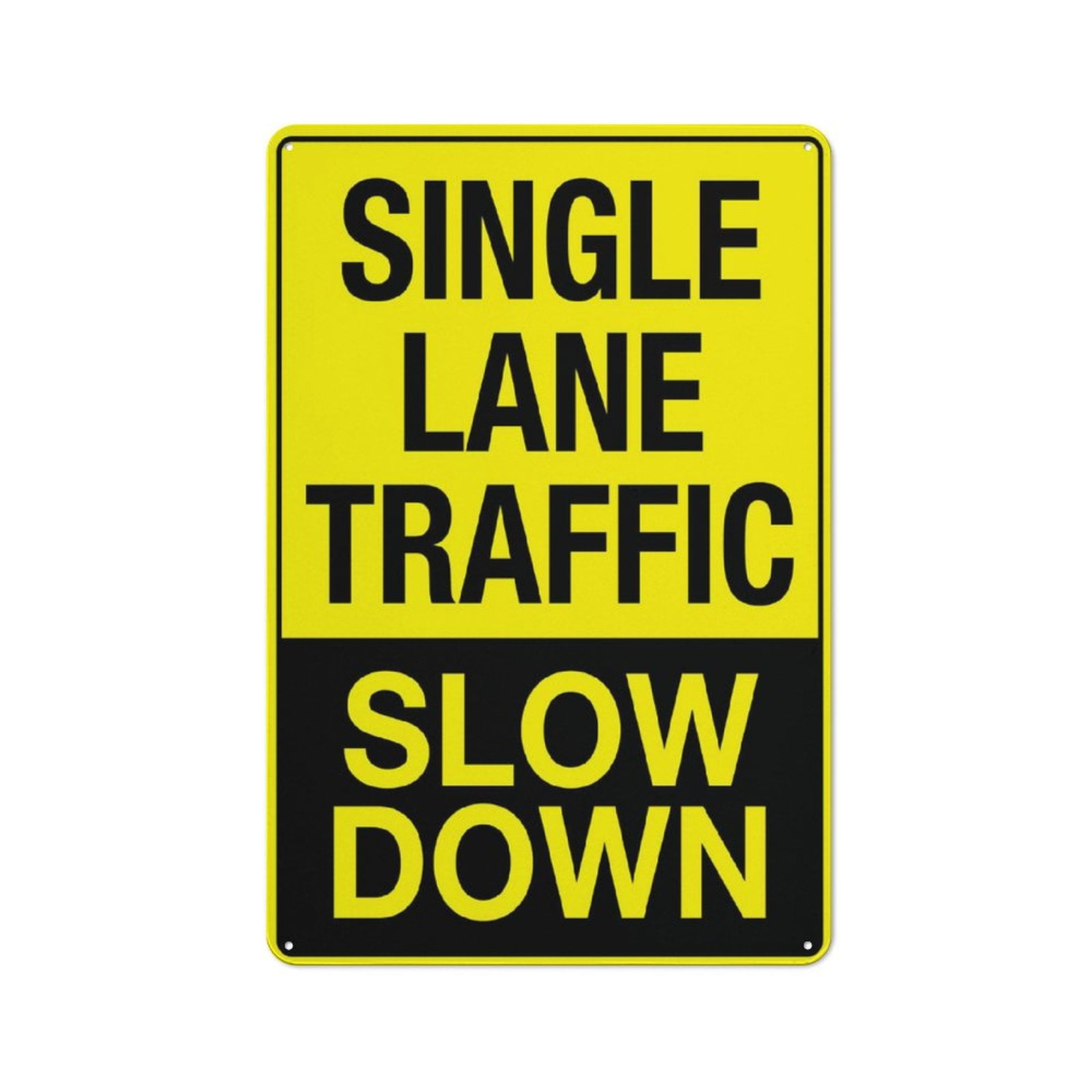 Single Lane Traffic Slow Down Sign Warning Sticker-Security Sign ...