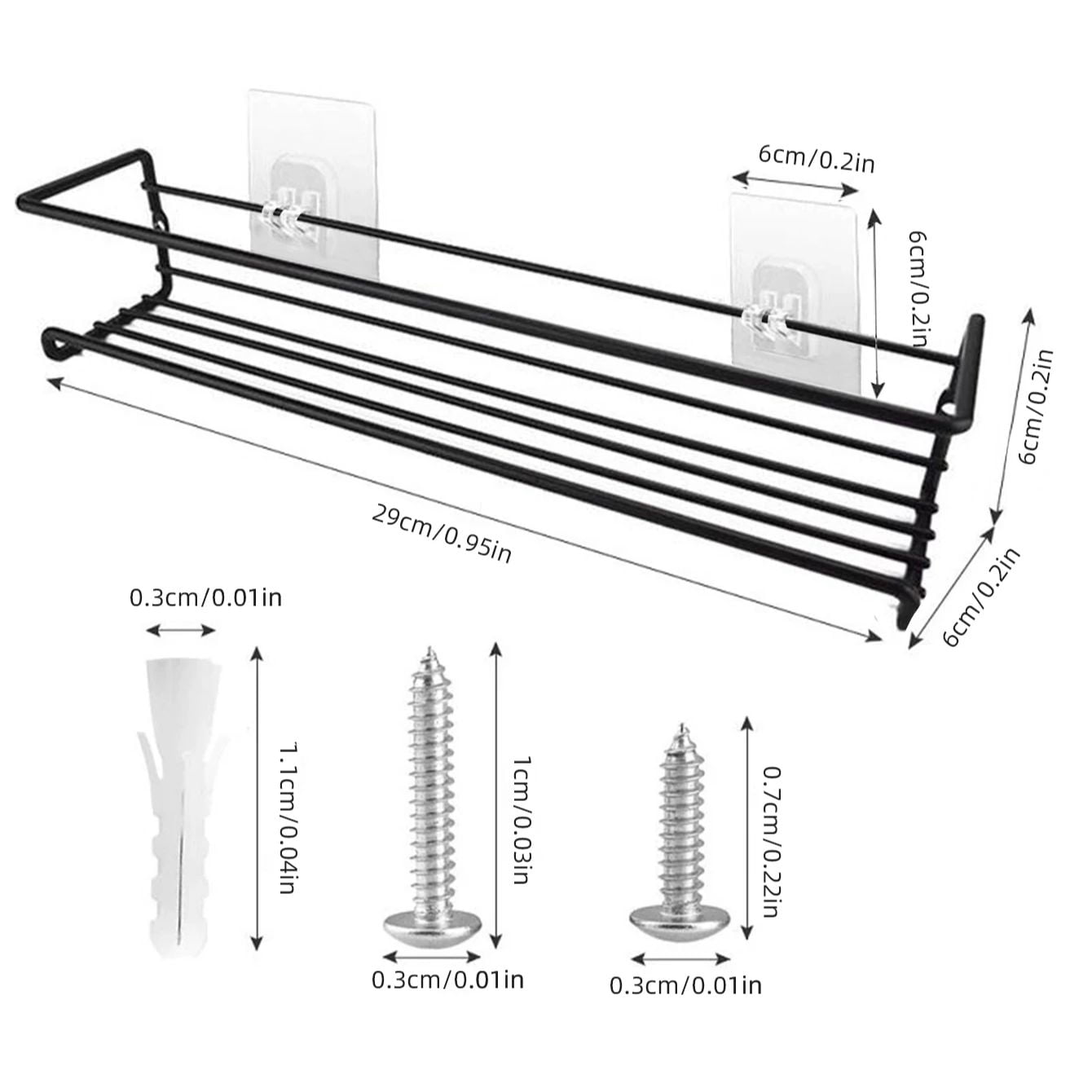 Single Layer Wall Mounted Kitchen Spice Organizer Metal Hanging Shelf ...