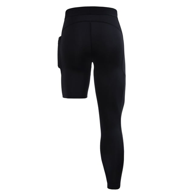 Single Leg 3/4 Compression Tights, Unisex Sports Compression Pants, One ...