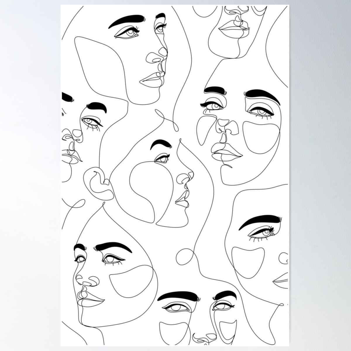 Single Line Face Art Print, Minimalist Woman Line Drawing, Woman Face ...