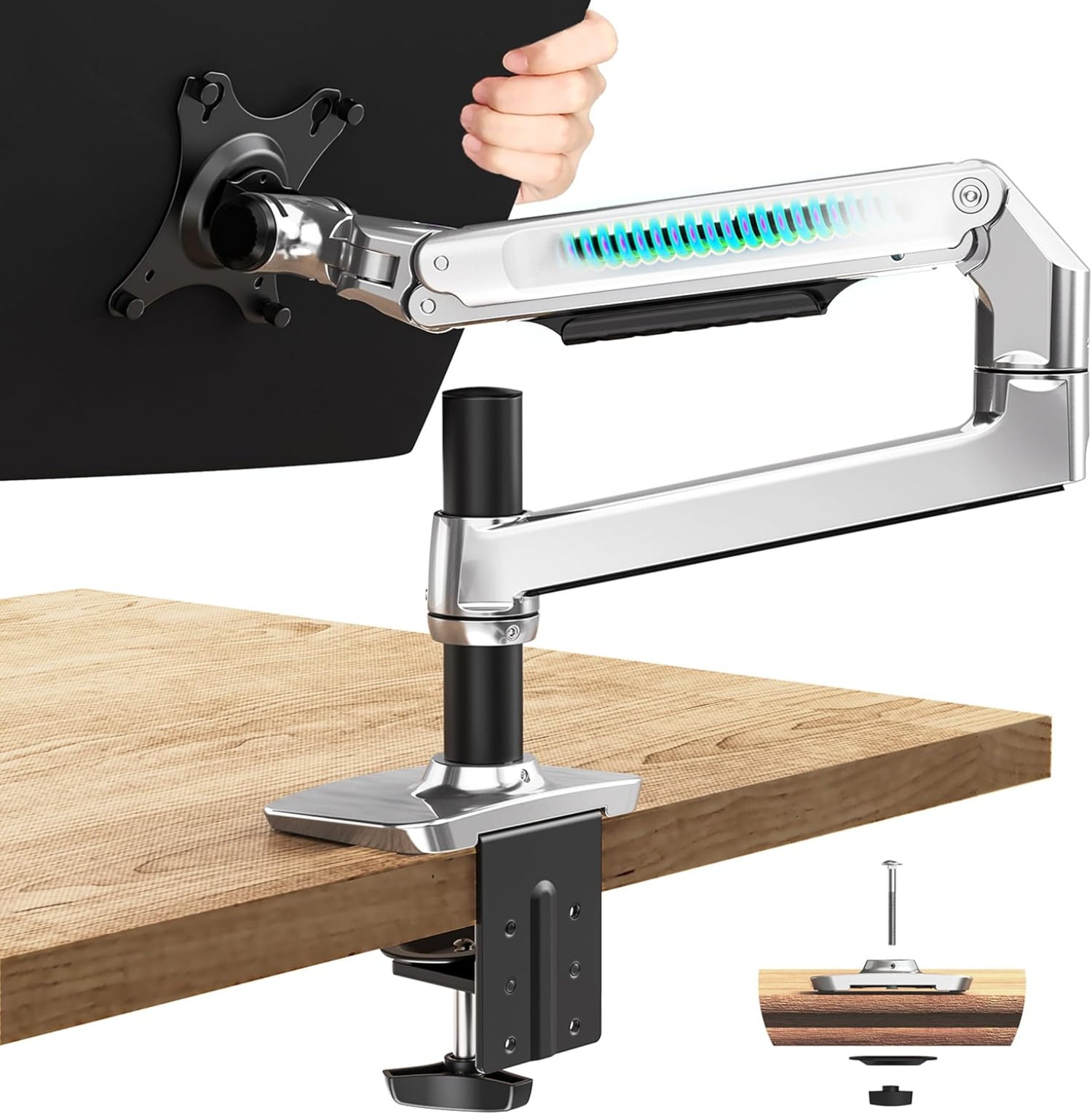 Single Monitor Arm Desk Mount, Holds Screens up to 40 Inches and 25 lbs ...