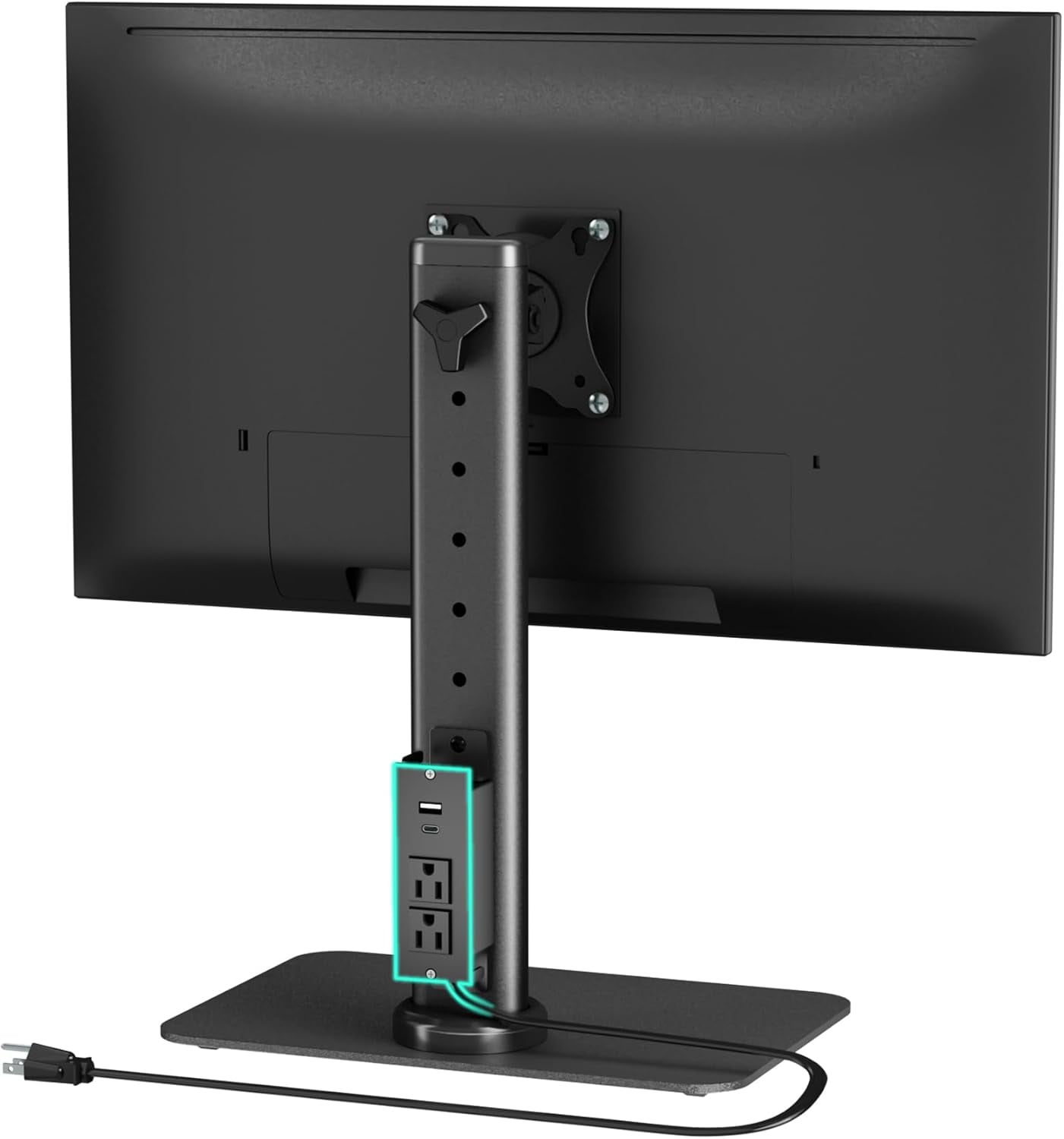 Single Monitor Mount with Power Outlet, Freestanding Monitor Stand for ...