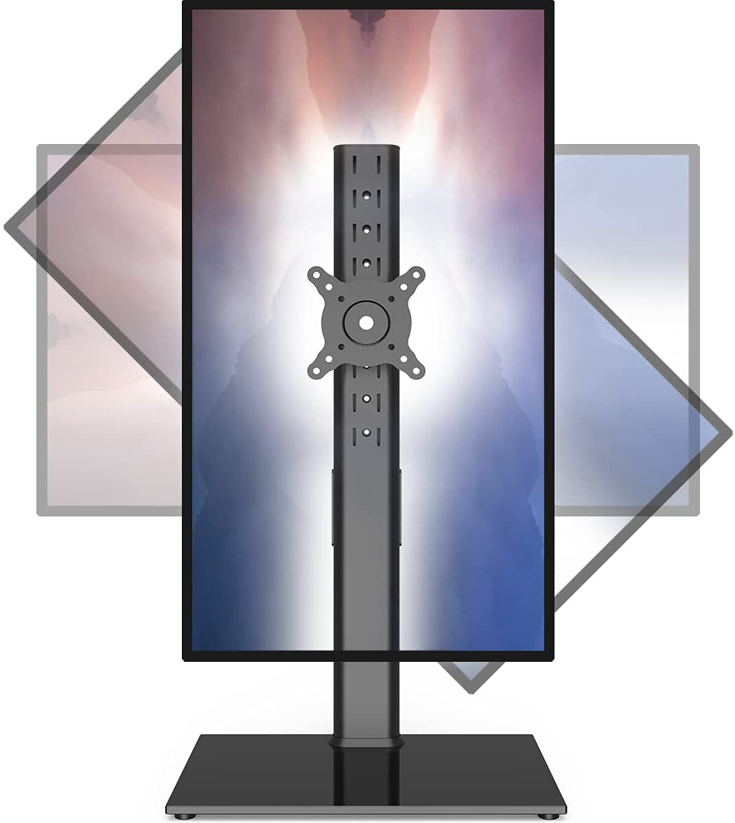 Single Monitor Stand Freestanding 27-43 Inch Monitor Arm Curved Screen ...