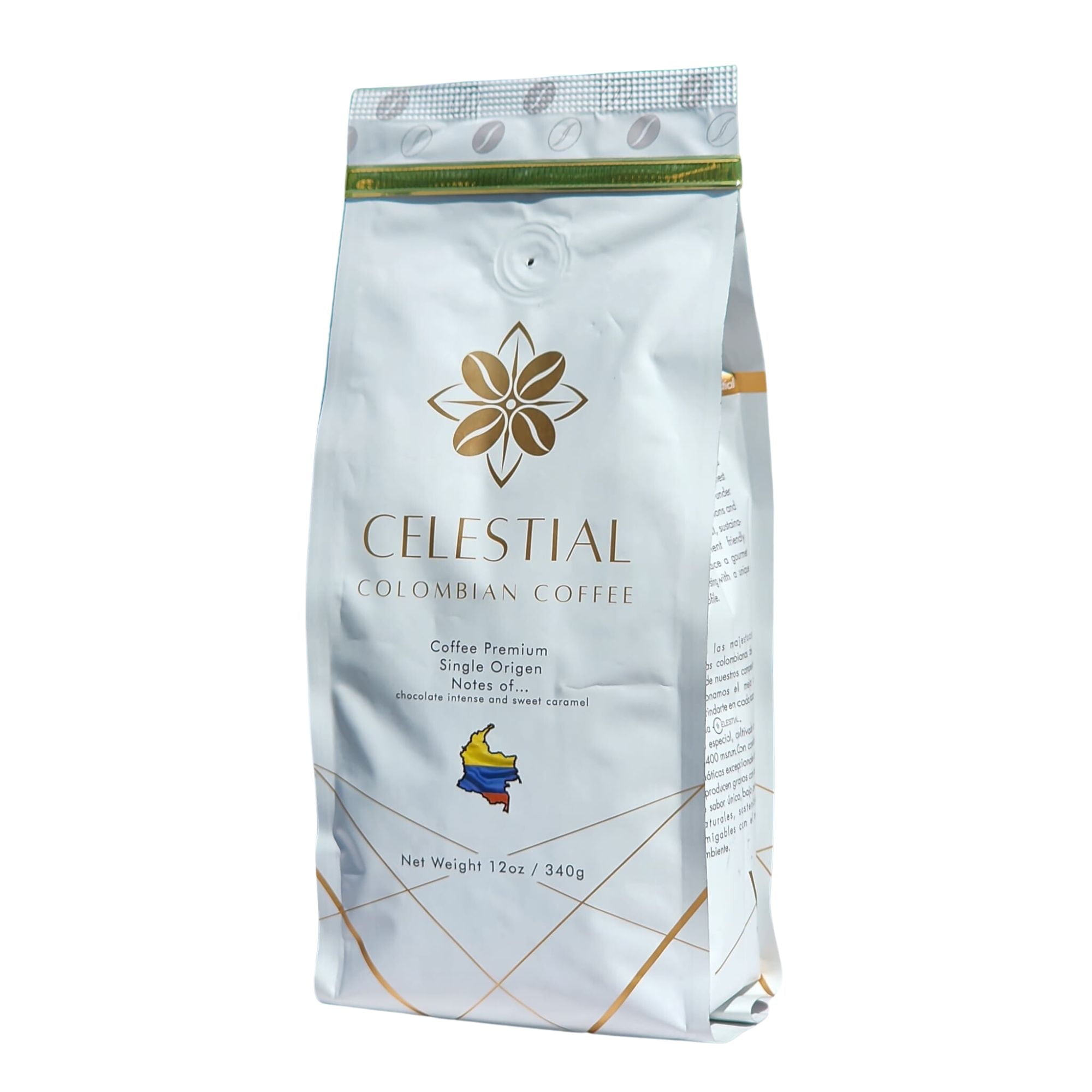 Single Origin Premium Colombian Coffee Medium Roast Whole Beans 12oz by Celestial Colombian ...