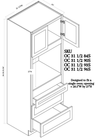 Single Oven Cabinet 31.5"WX24"DX90"H - Walmart.com