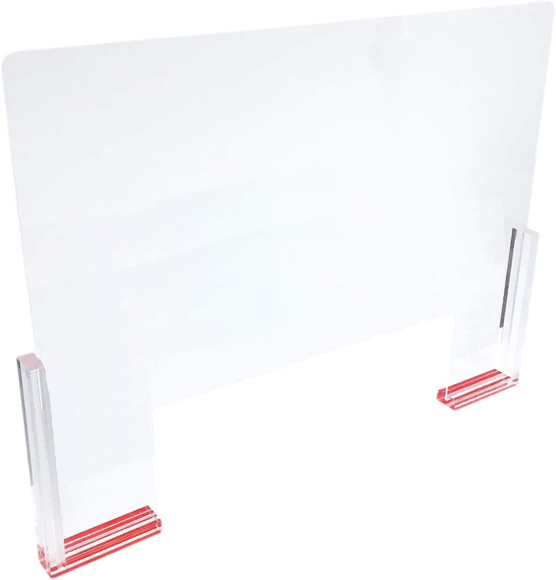 Single Pack Plexiglass Shield Sneeze Guard Finished Corner Edge Design ...