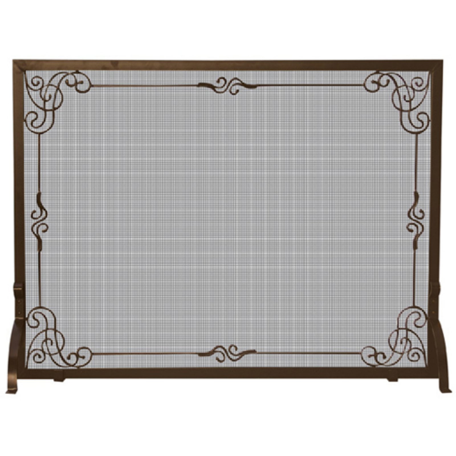 Uniflame S-1615 Single Panel Bronze Finish Screen with Decorative ...