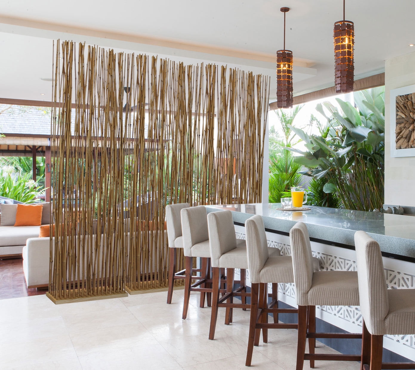 Single Panel Room Divider with Bamboo Branches Design - Walmart.com