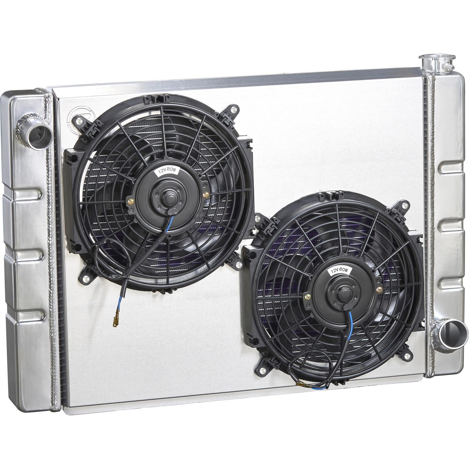 Single Pass Aluminum Radiator Kit with Dual Electric Fans and Shroud ...
