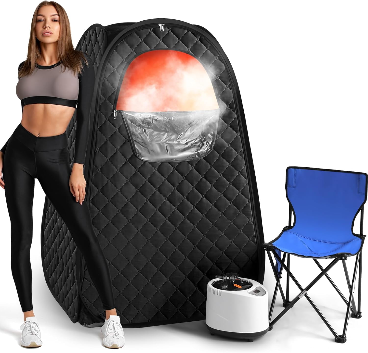 Single Person Sauna, Portable Steam Sauna Full Body for Home Spa, Sauna ...