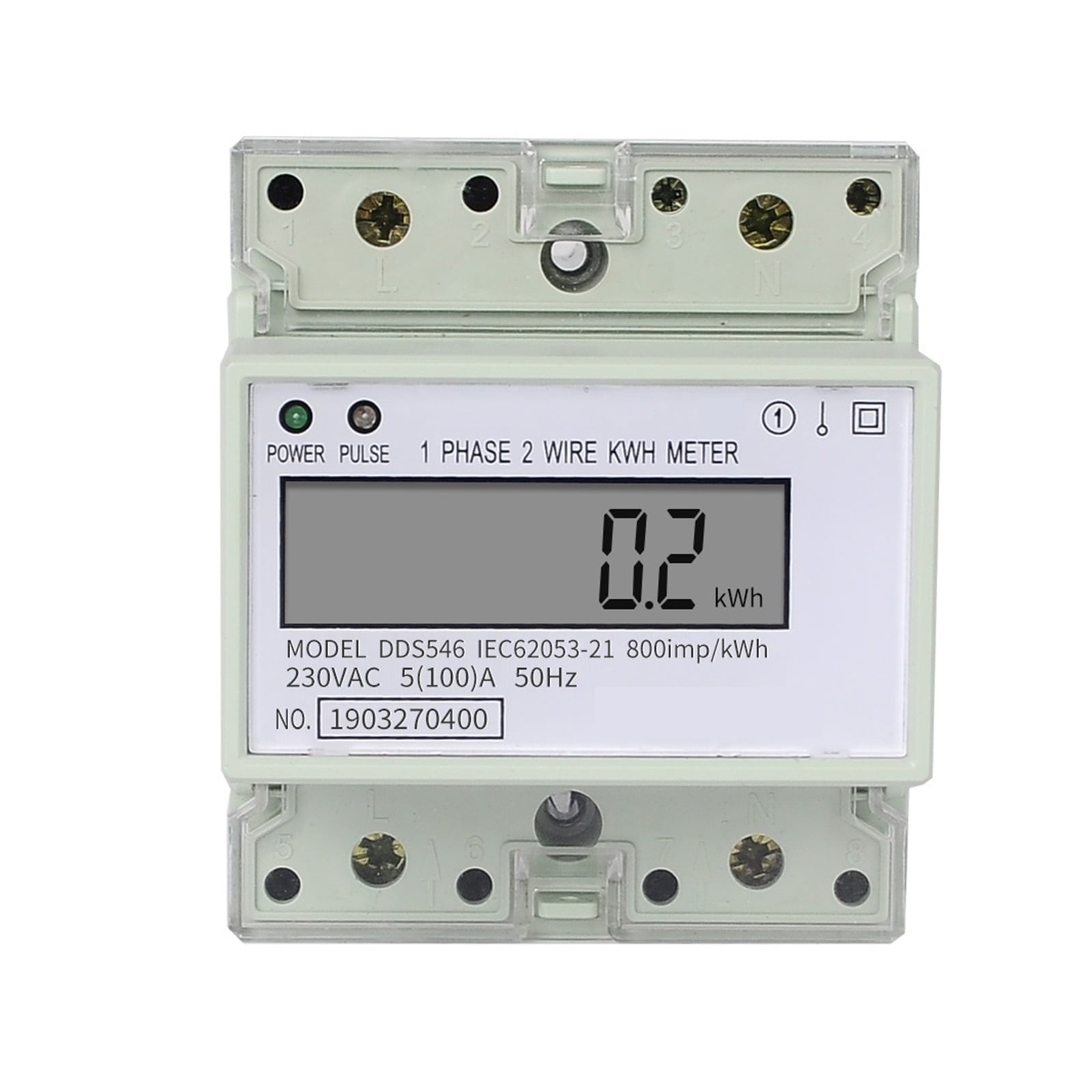 Single Phase 2 Wires Digital Wattmeter Electric Energy Meter Power ...