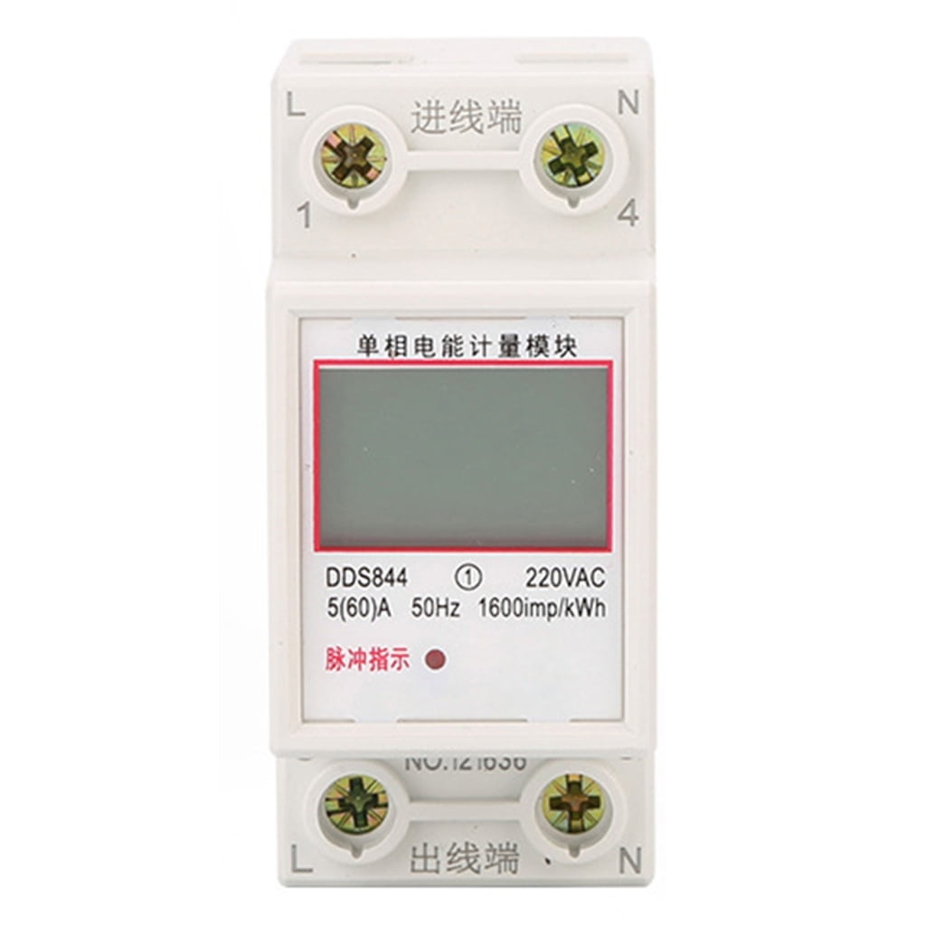 Single Phase Energy Meter LCD Digital Display Single Phase DIN-Rail ...