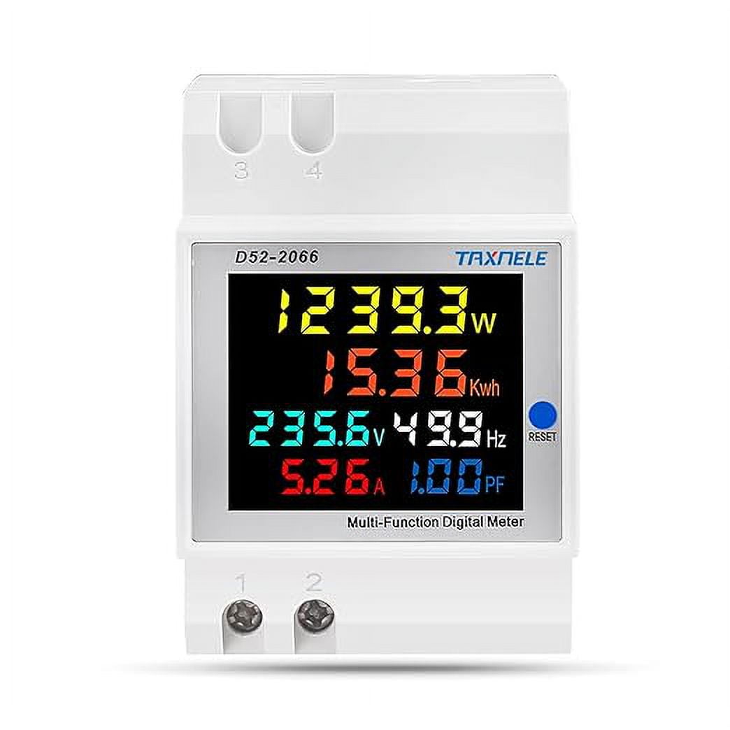Single Phase Energy Meter Tester Din Rail Electricity Usage Monitor 6 ...