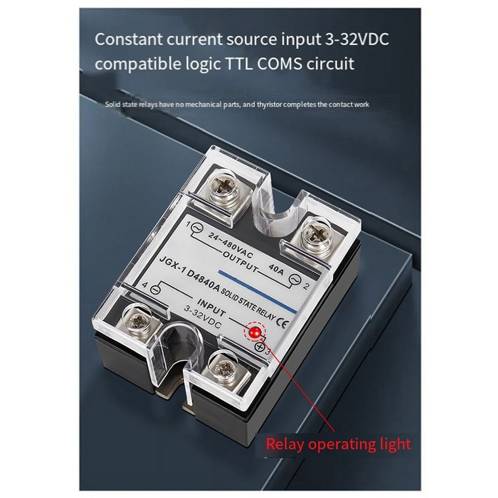 Single Phase Solid State Relay SSR DC Control AC 40A - Walmart Business Supplies