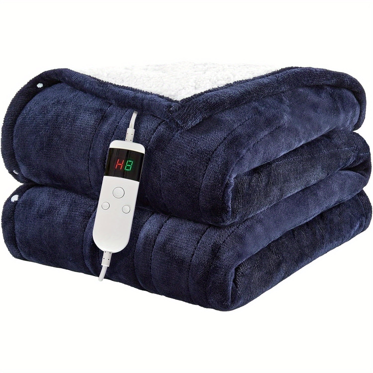 Single-Piece Heated Electric Throw Blanket: Plush Flannel with, 10 ...