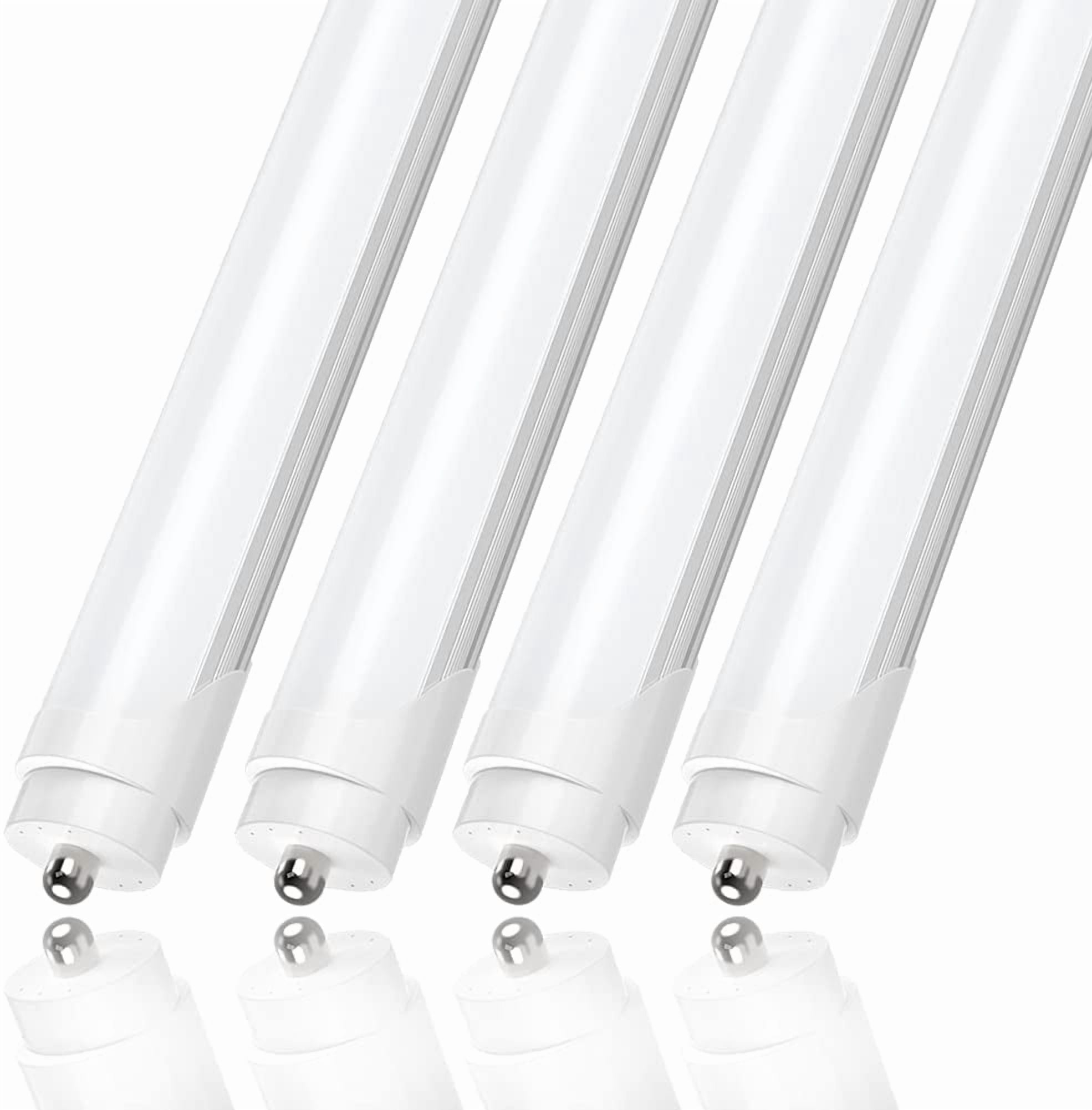 Single Pin T8 LED Tube Light 8ft Fa8 LED Bulbs, 45W 6500K Froted, 4 ...