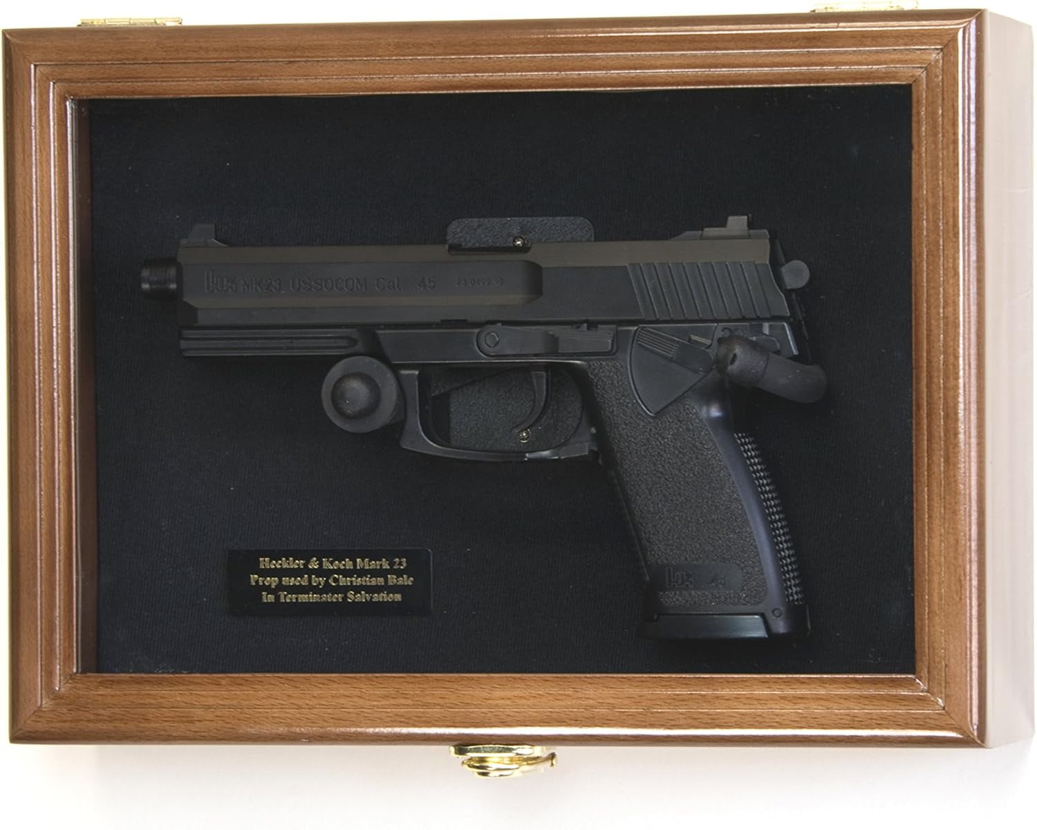 Single Pistol Display Case Wall Mount Solid Hardwood Cabinet Gun Holder ...