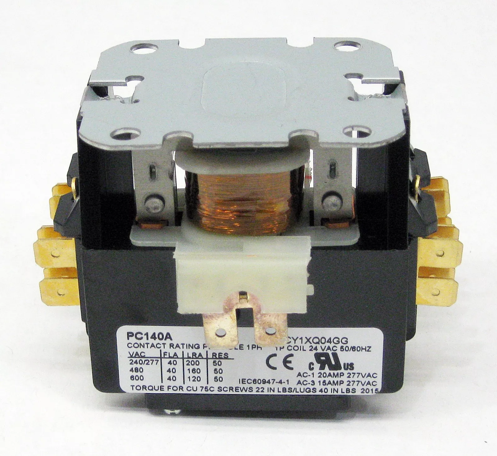 Single Pole 40 Amp Contactor, 24V AC, for Air Conditioners and HVAC ...
