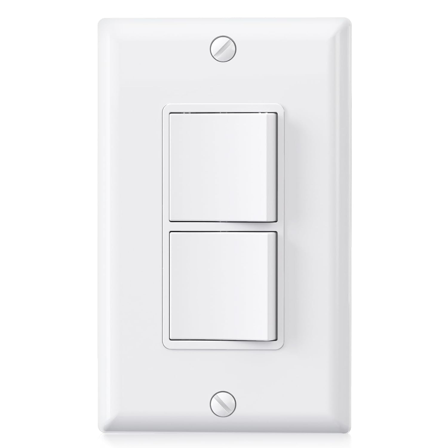 Single Pole Double Paddle Rocker Decorator Light Switch, 15 Amp Self ...