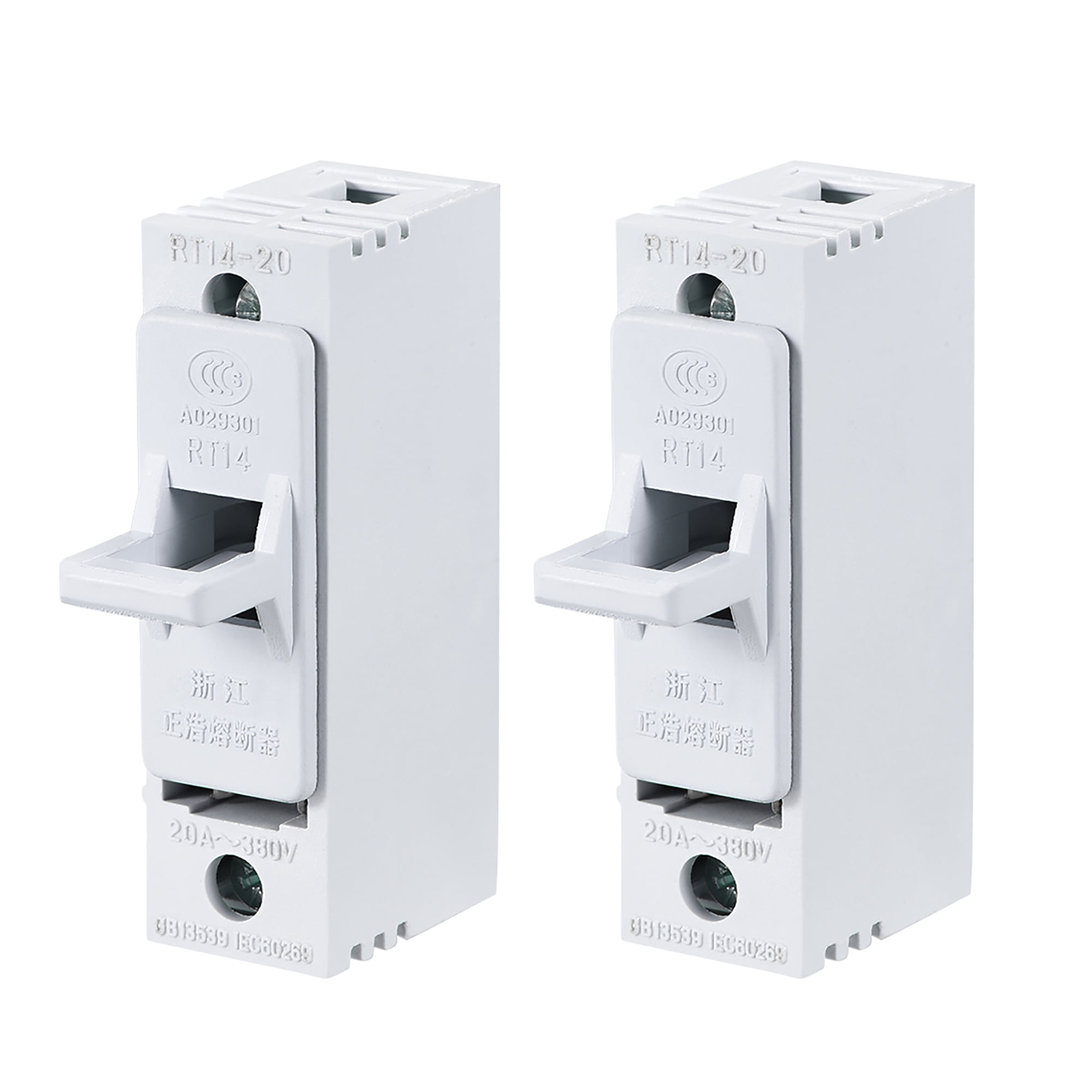 Single Pole Fuse Holder RT14-20 AC 380V 20A Gray RT14 RT18 R015 Ceramic ...
