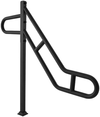 Single Post Wrought Iron Handrails for Outdoor, U-Shaped Post Grab ...