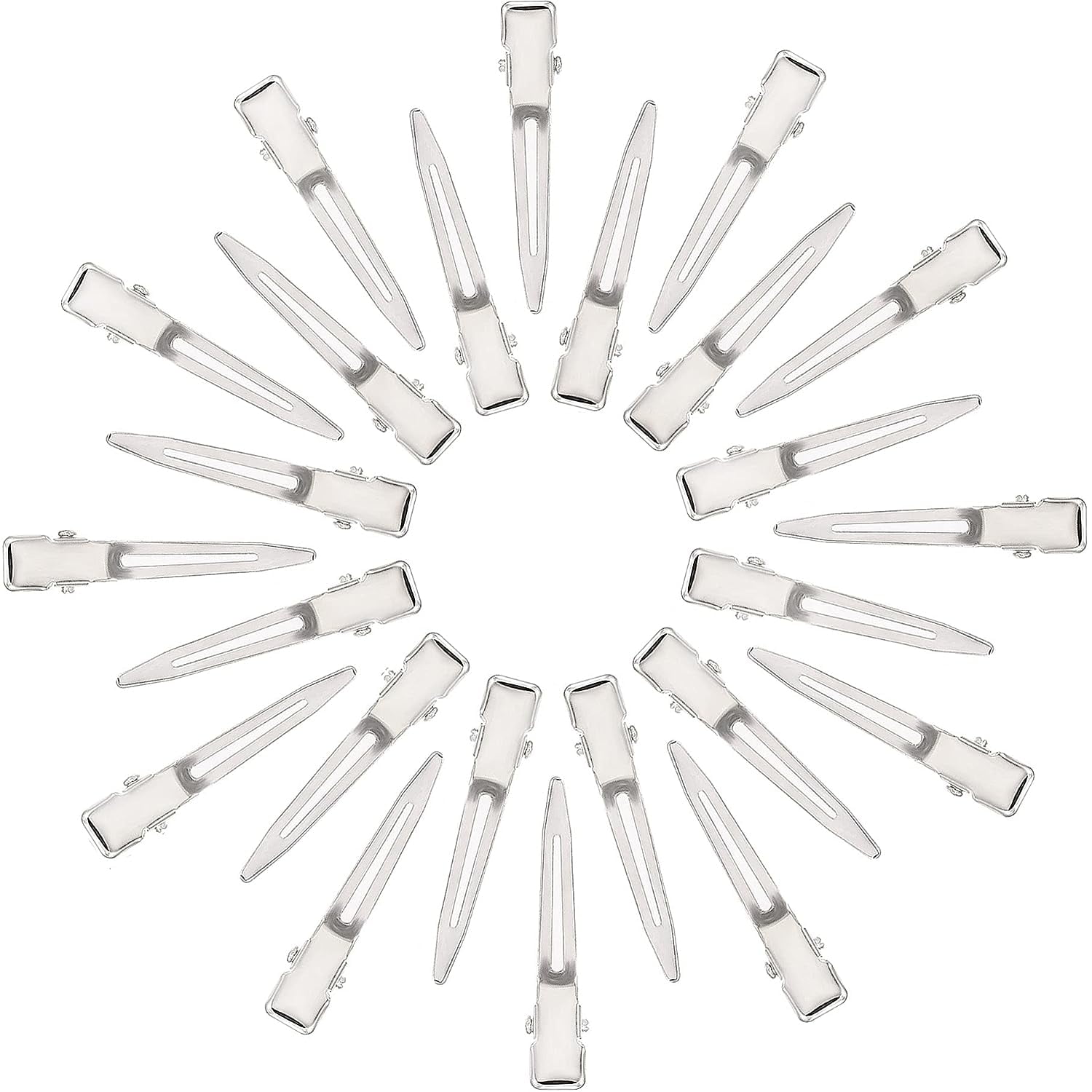 Metal Alligator Hair Clips, 12 Pack 1.75-Inch Silver Single Prong Curl ...