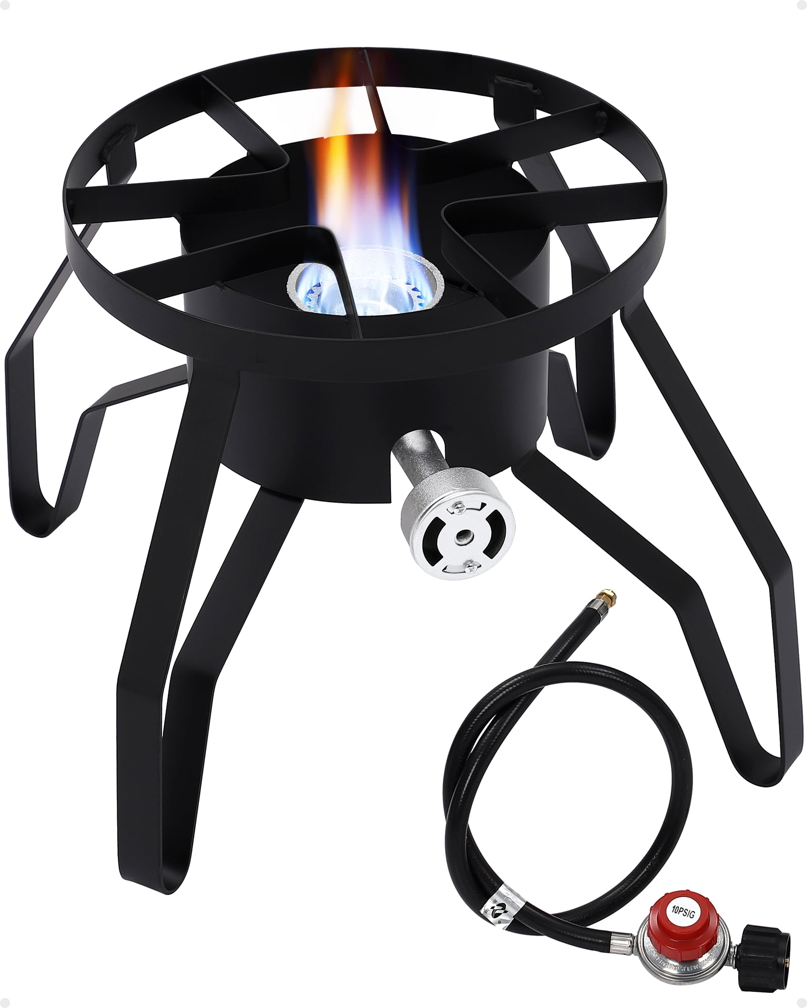 Single Propane Burner,Outdoor Cooking with Regulator and Hose,High Heat ...