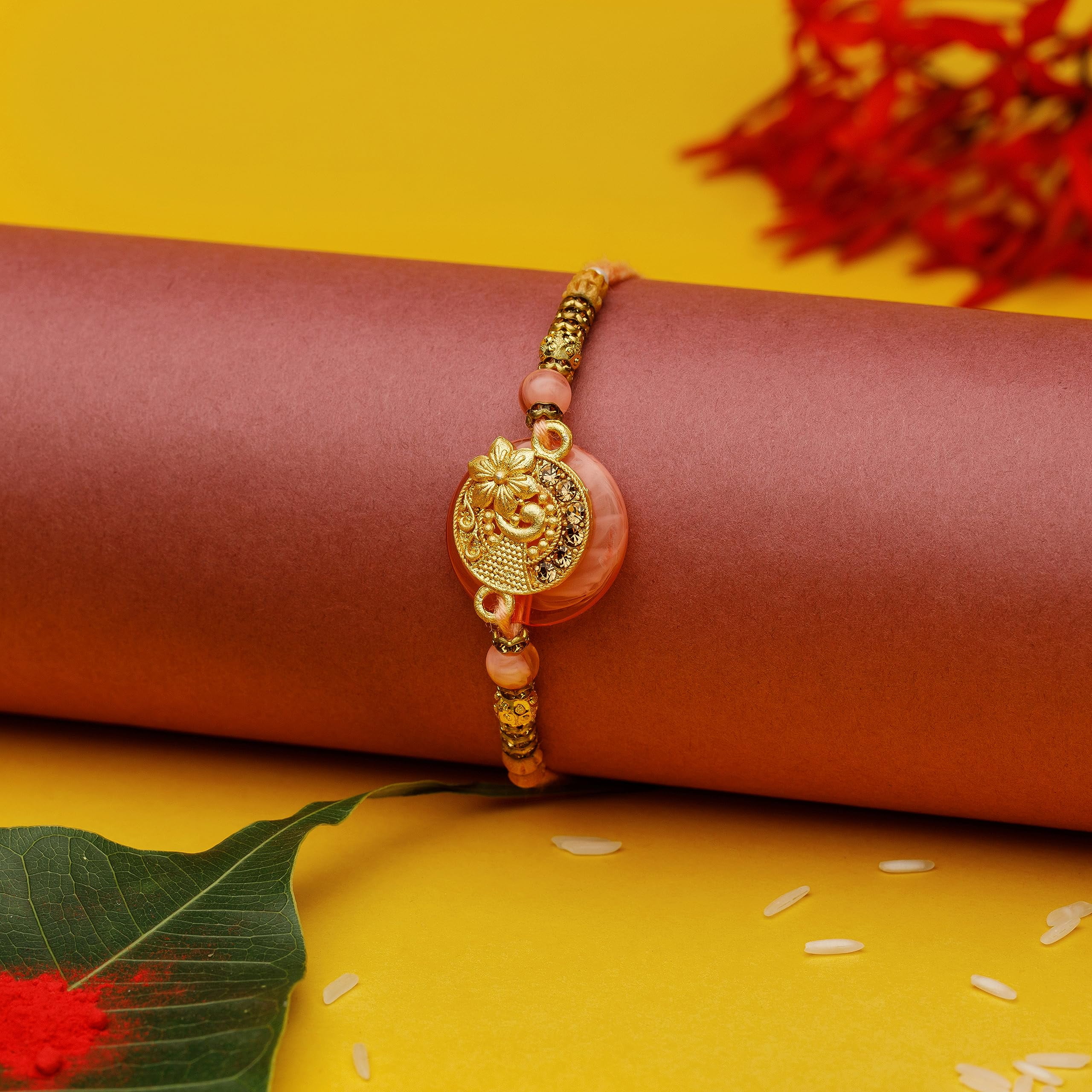 Single Rakhi for Brother Rakhi Thread for Bhai Bhabhi Bhaiya Bhabhi and ...