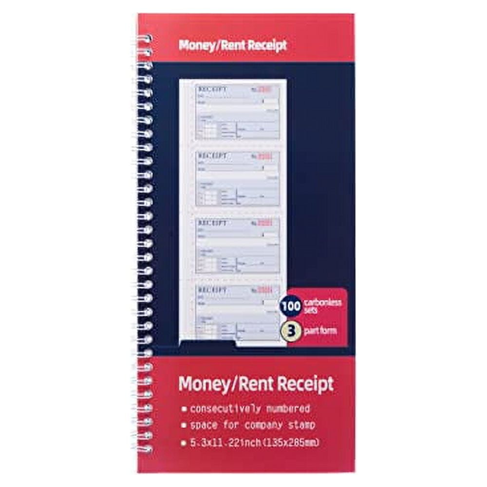 Single Receipt Books,Money and Rent Receipt Book,3-Part Carbonless,5.31 ...