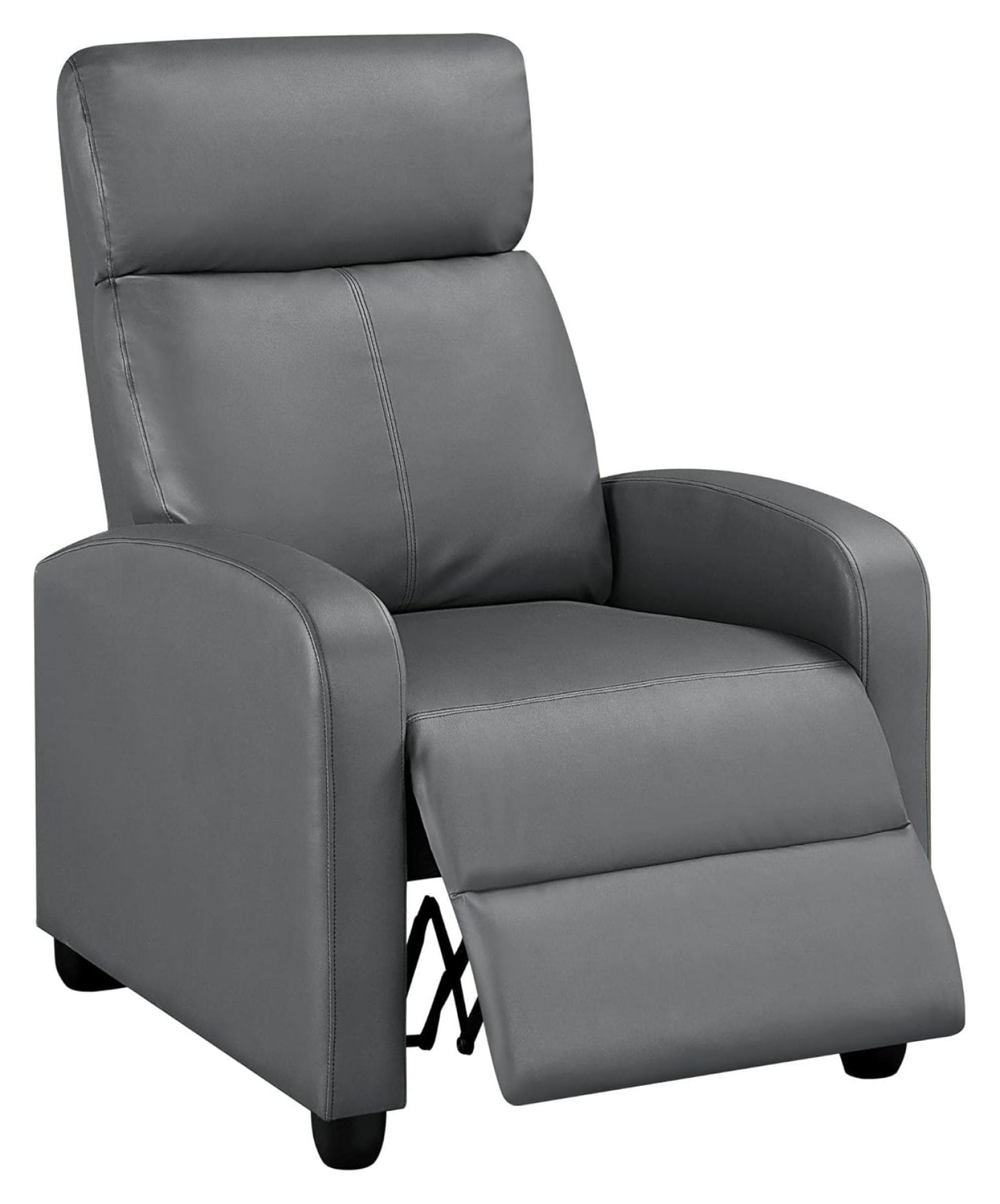 Single Recliner Chair PU Leather Recliner Sofa Padded Seat Club Chair ...