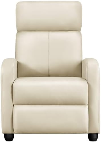 Single Recliner Chair Padded Seat PU Leather Recreation Room Sofa ...