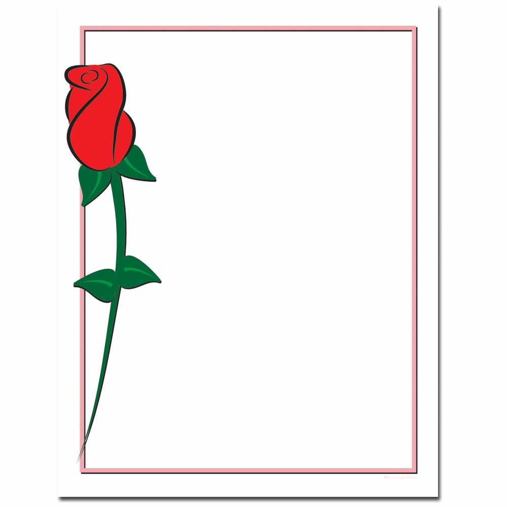 Single Red Rose Letterhead Laser & Inkjet Printer Paper, 25 Sheet Pack ...