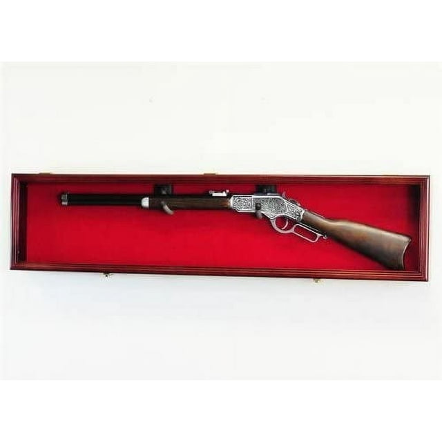 Single Rifle Display Case Wall Rack Cabinet w/UV Protection -Lockable ...