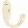 Single Robe Hook, 1-15/16" High, 1-5/8" Projection, Polished Brass By ...