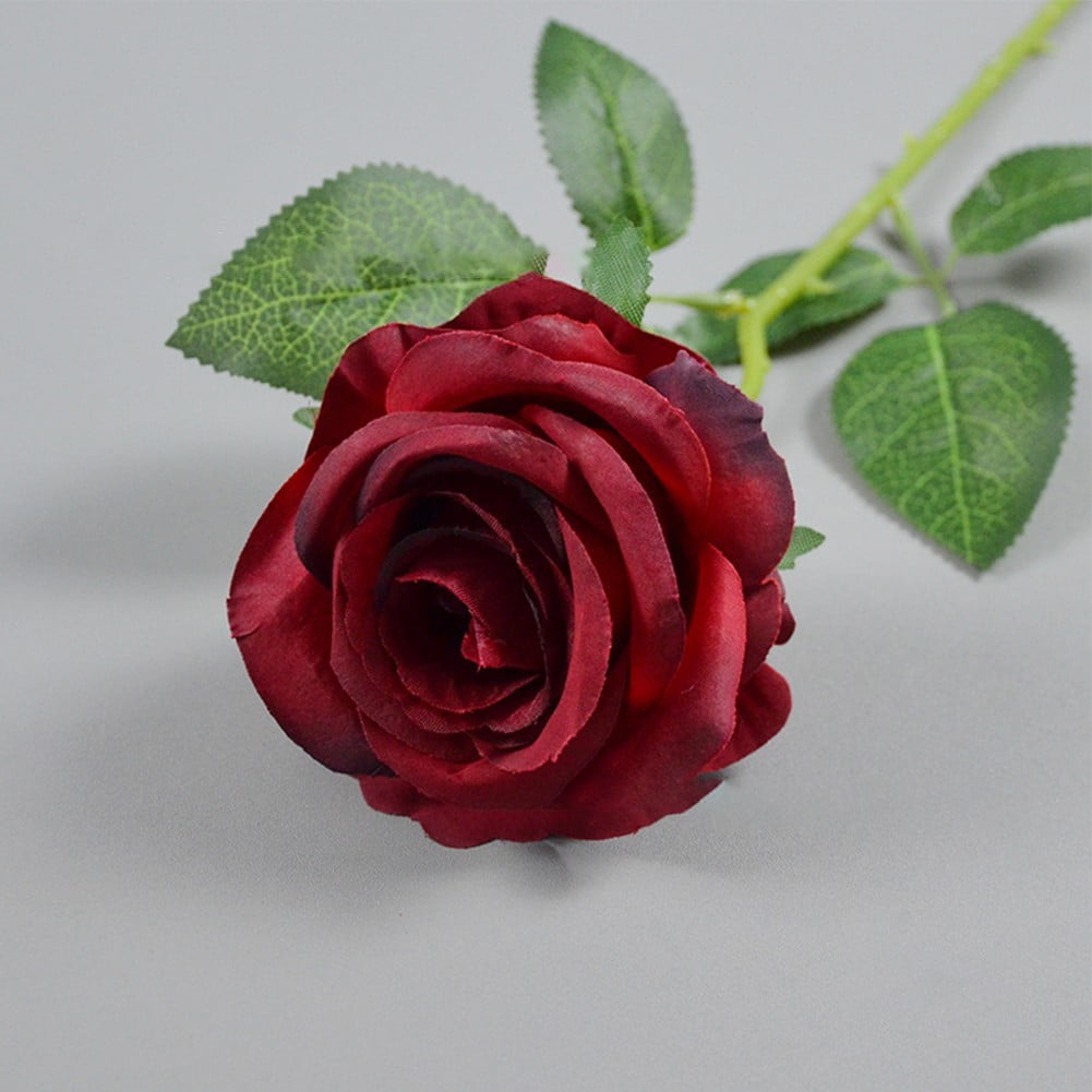 Single Rose Artificial Flower Home Living Room Wedding Party Flower ...