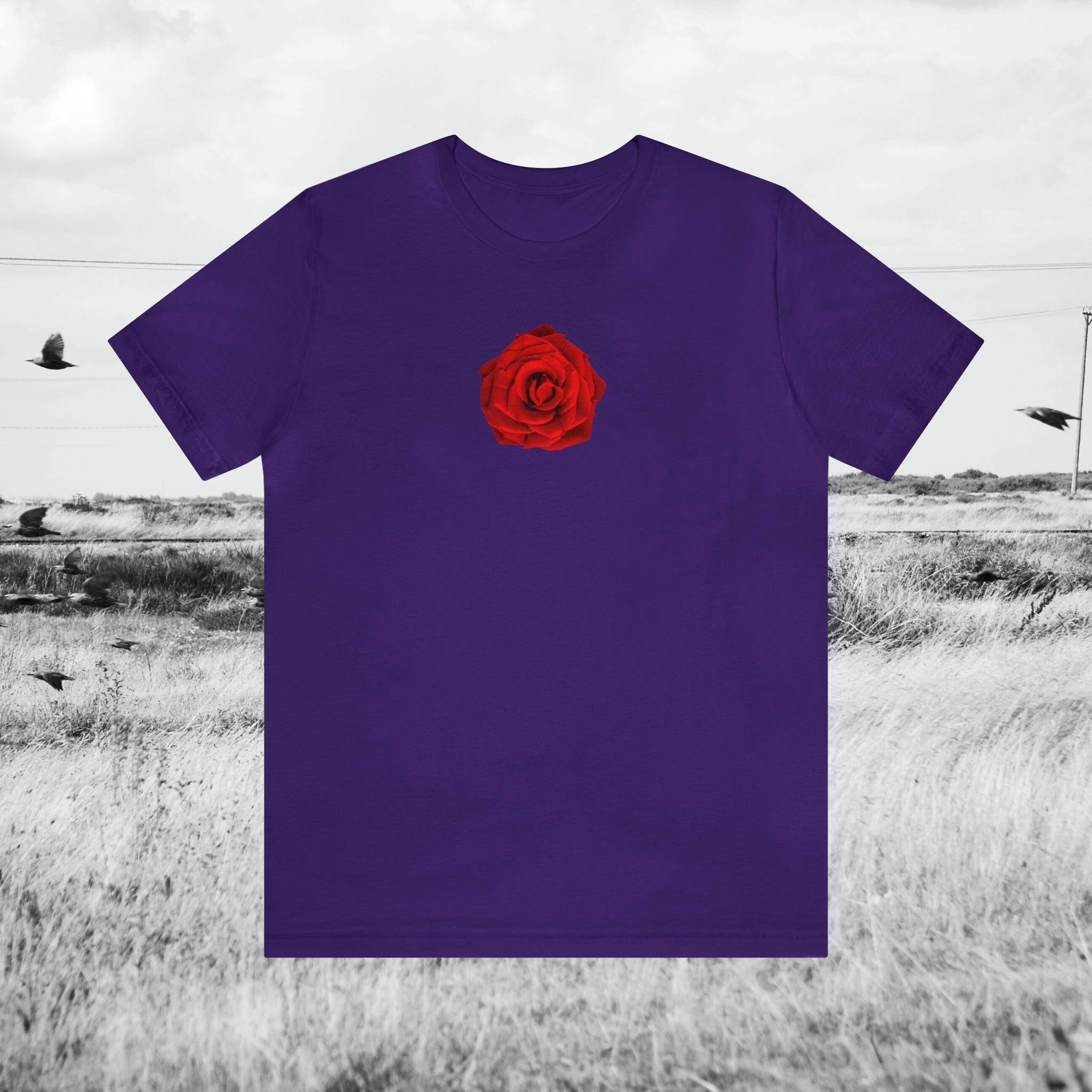 Single Rose Graphic T-Shirt Unisex Regular Plus. TSmartArt @ Walmart ...